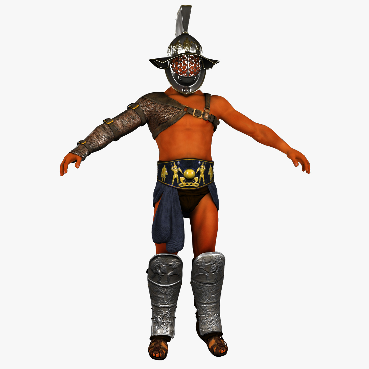 3d model roman gladiator armor set