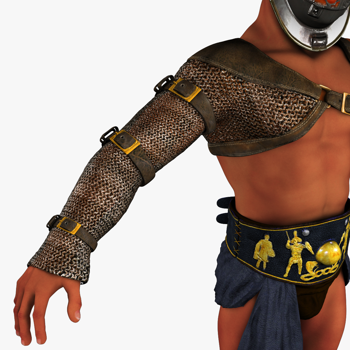 3d model roman gladiator armor set