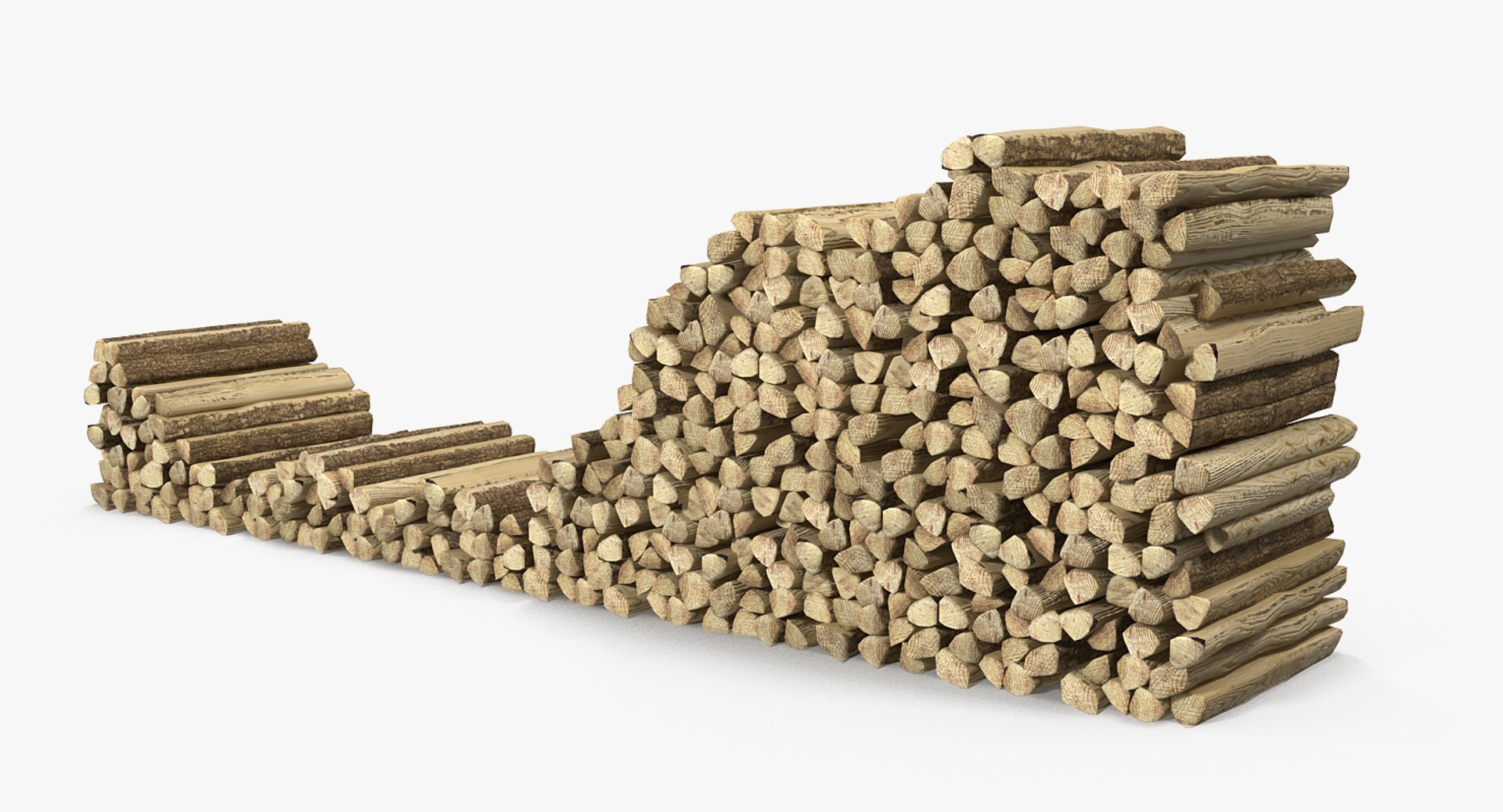 Old woodshed stack firewood 3D - TurboSquid 1274158