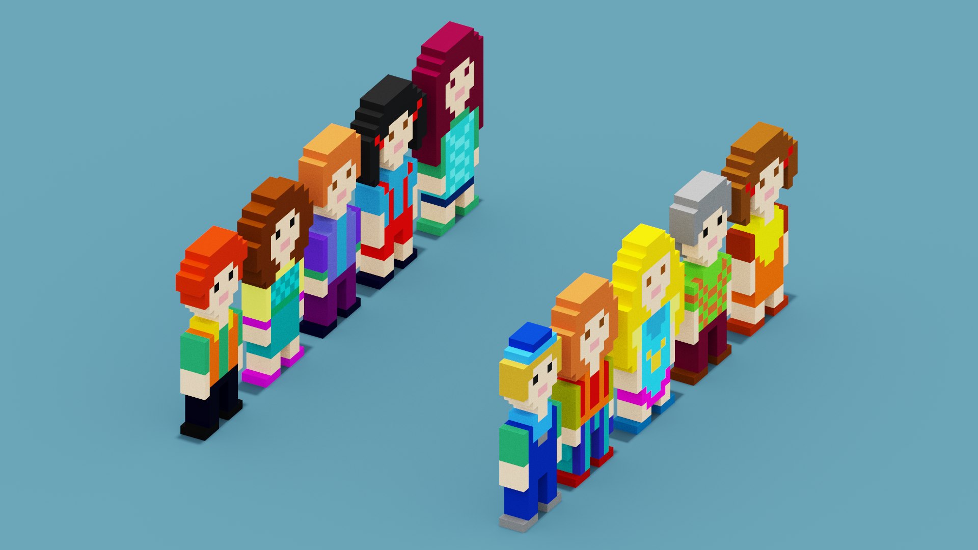 3D NFT Pixel Characters - TurboSquid 2026865