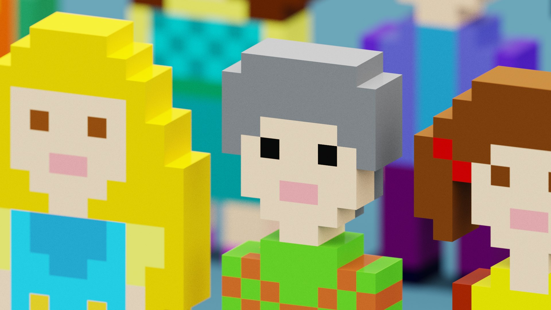 3D NFT Pixel Characters - TurboSquid 2026865