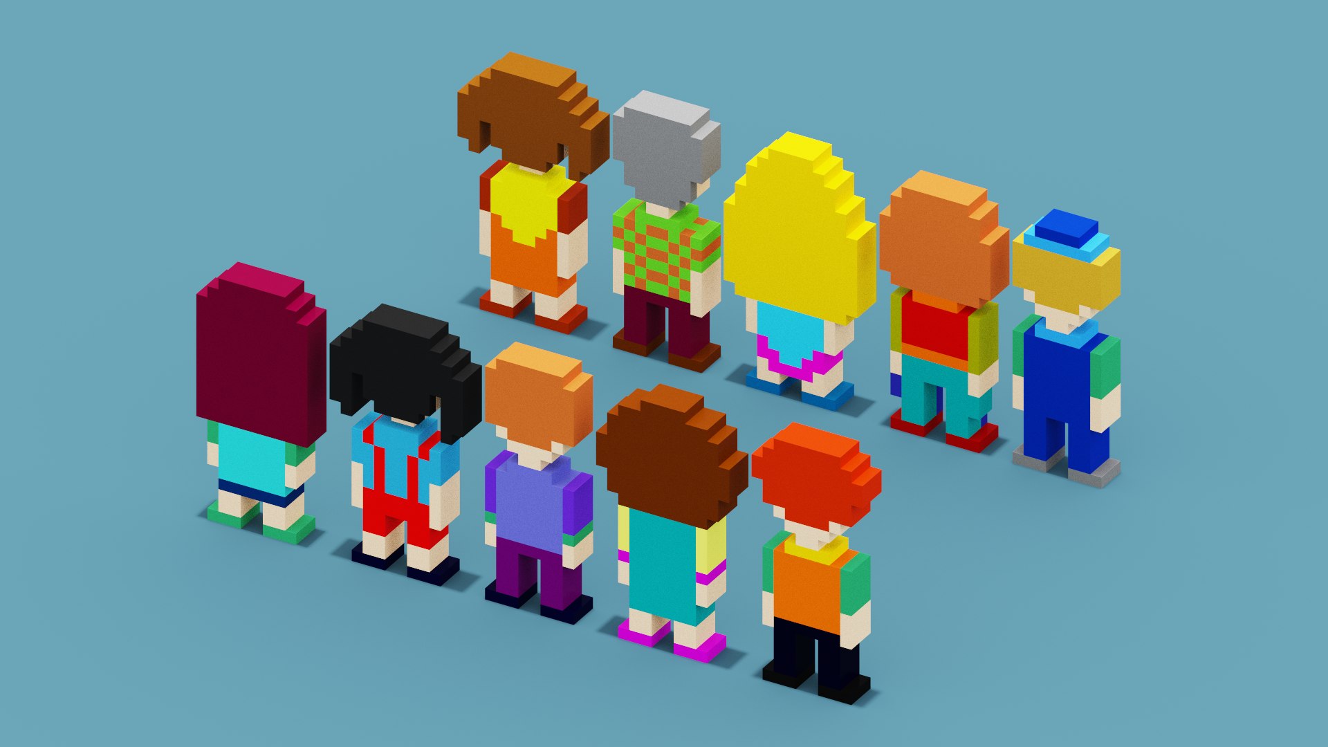 3D NFT Pixel Characters - TurboSquid 2026865