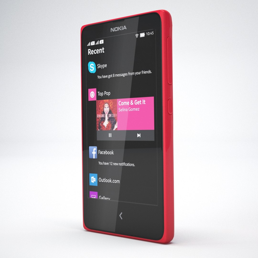 nokia x red 3d model