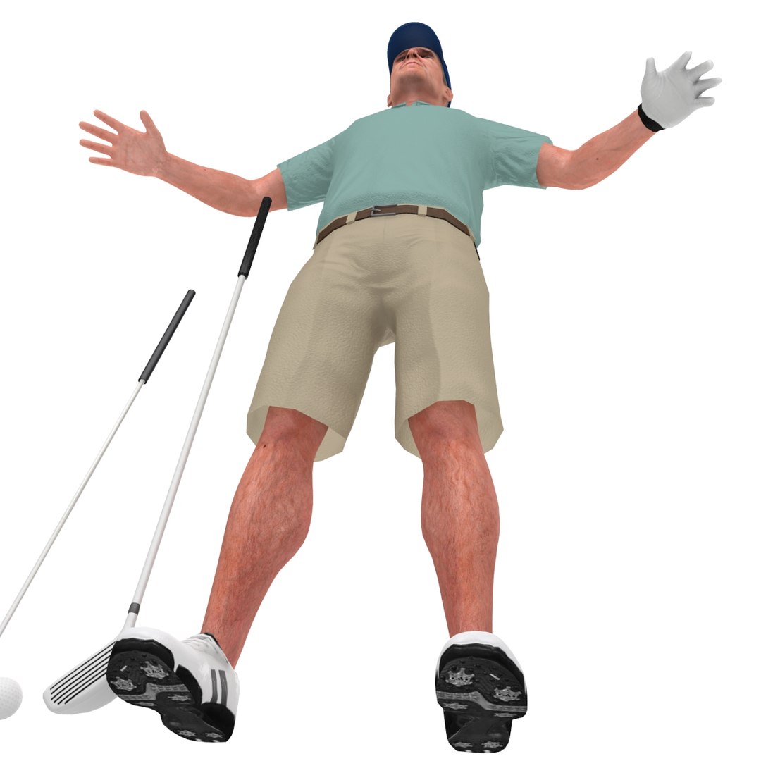 3D Model Golfer Clubs Man - TurboSquid 1355377