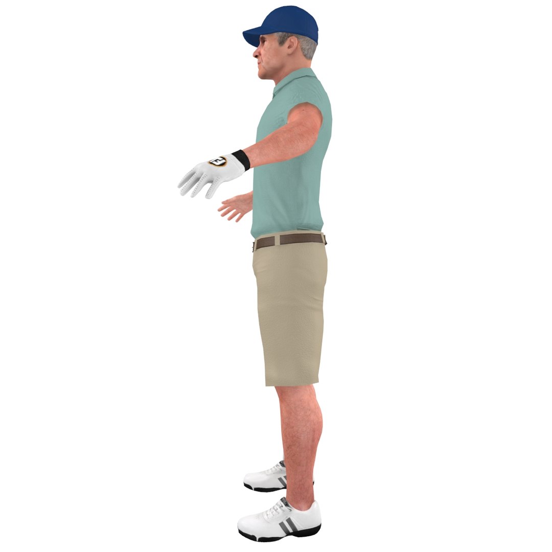 3D Model Golfer Clubs Man - TurboSquid 1355377
