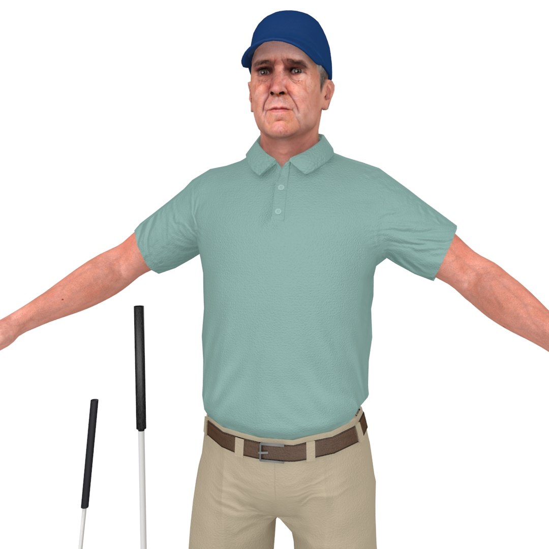 3D Model Golfer Clubs Man - TurboSquid 1355377