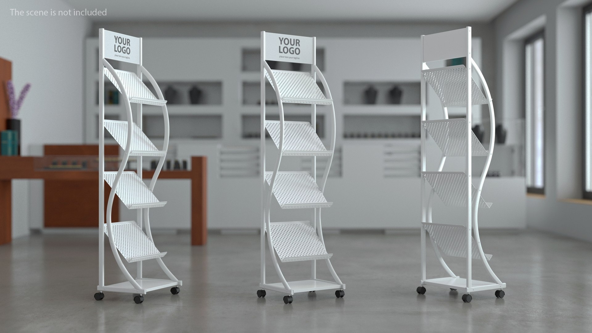 White Magazine Rack Mockup 3D Model - TurboSquid 2069303