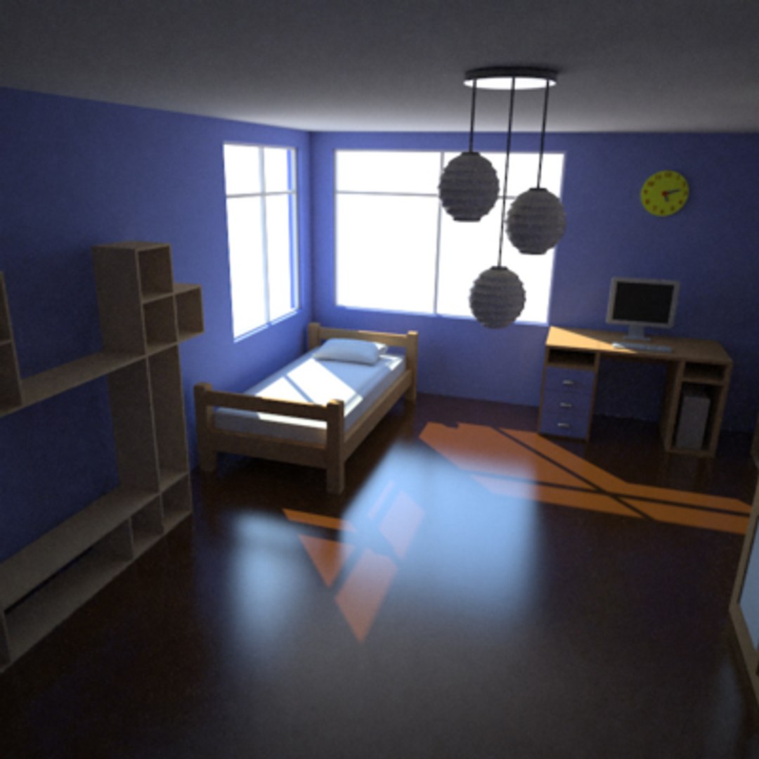 3d Boys Room Model