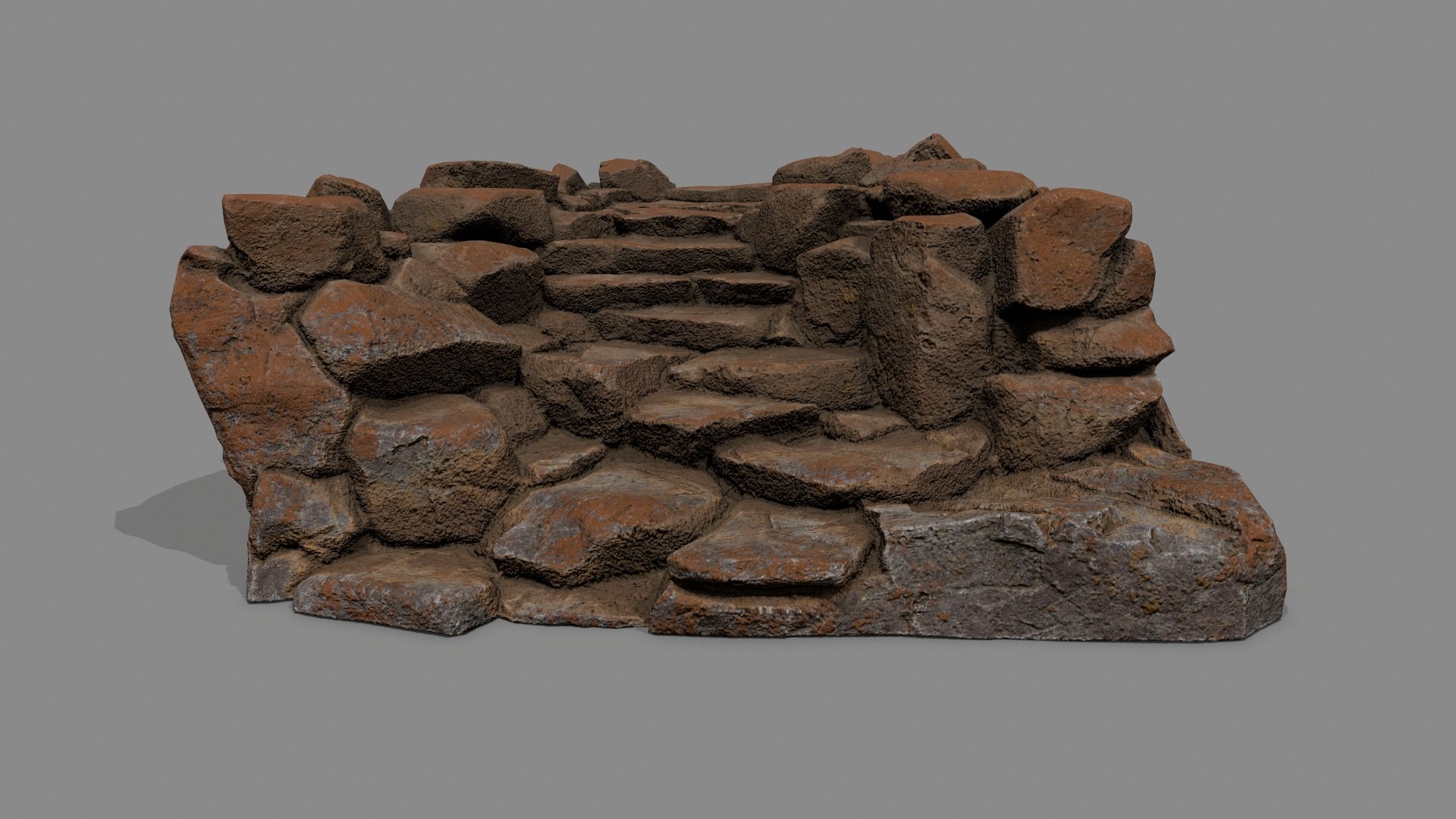 Old Rock Stairs Model - TurboSquid 2284334