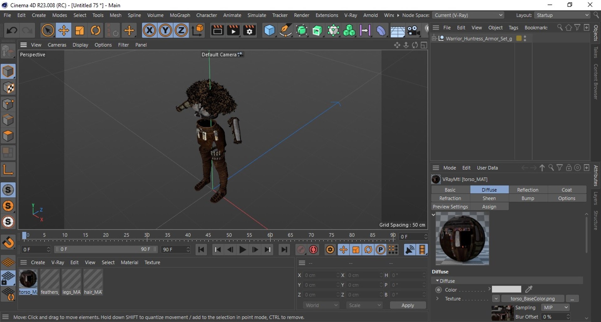 3D Model Warrior Huntress Armor Set - TurboSquid 2410978