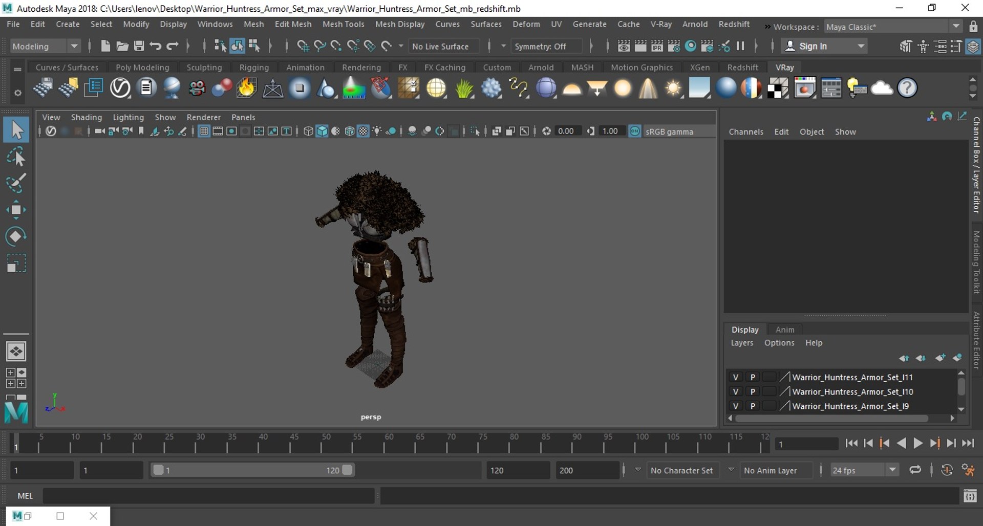 3D Model Warrior Huntress Armor Set - TurboSquid 2410978