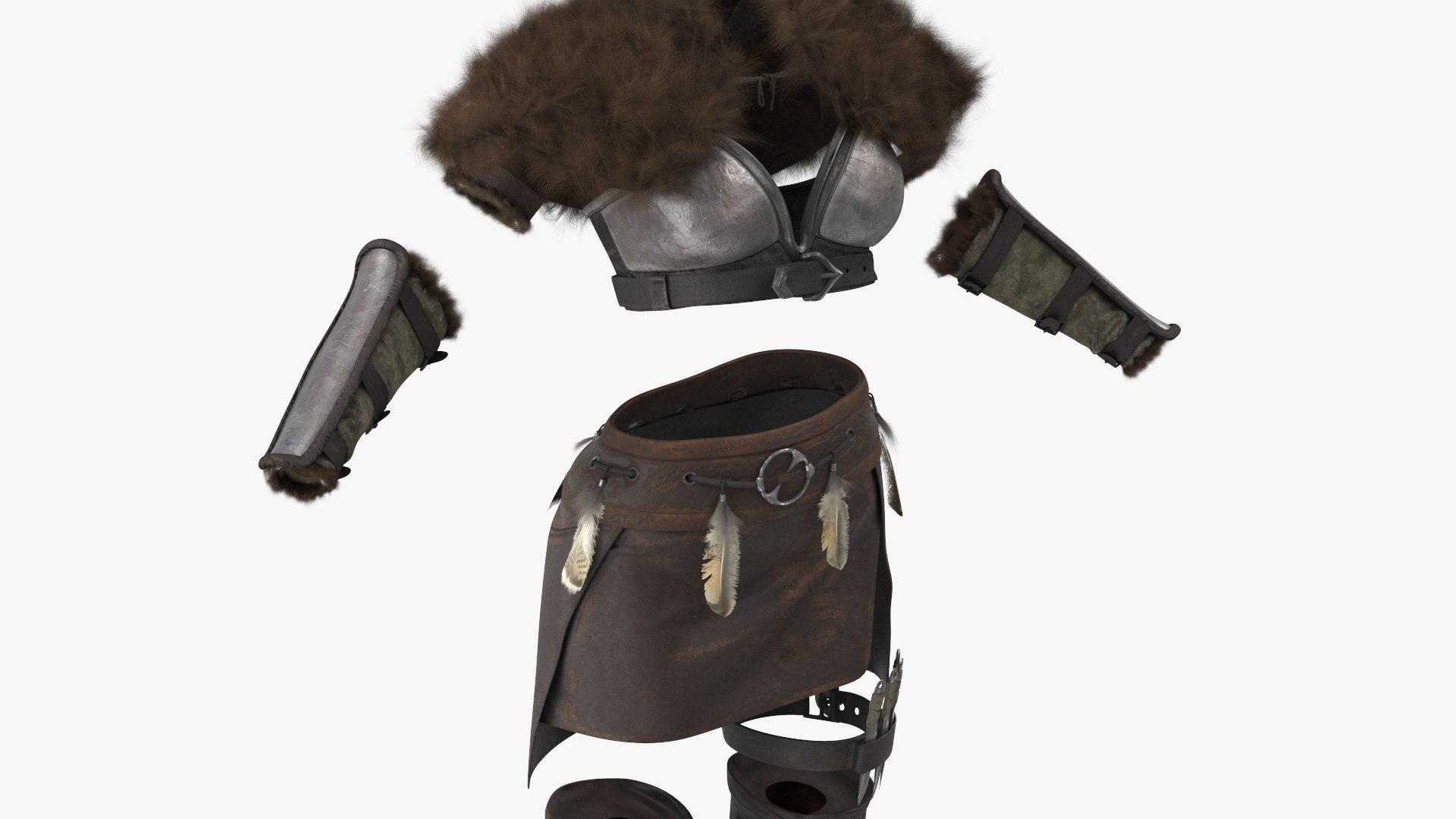 3D Model Warrior Huntress Armor Set - TurboSquid 2410978