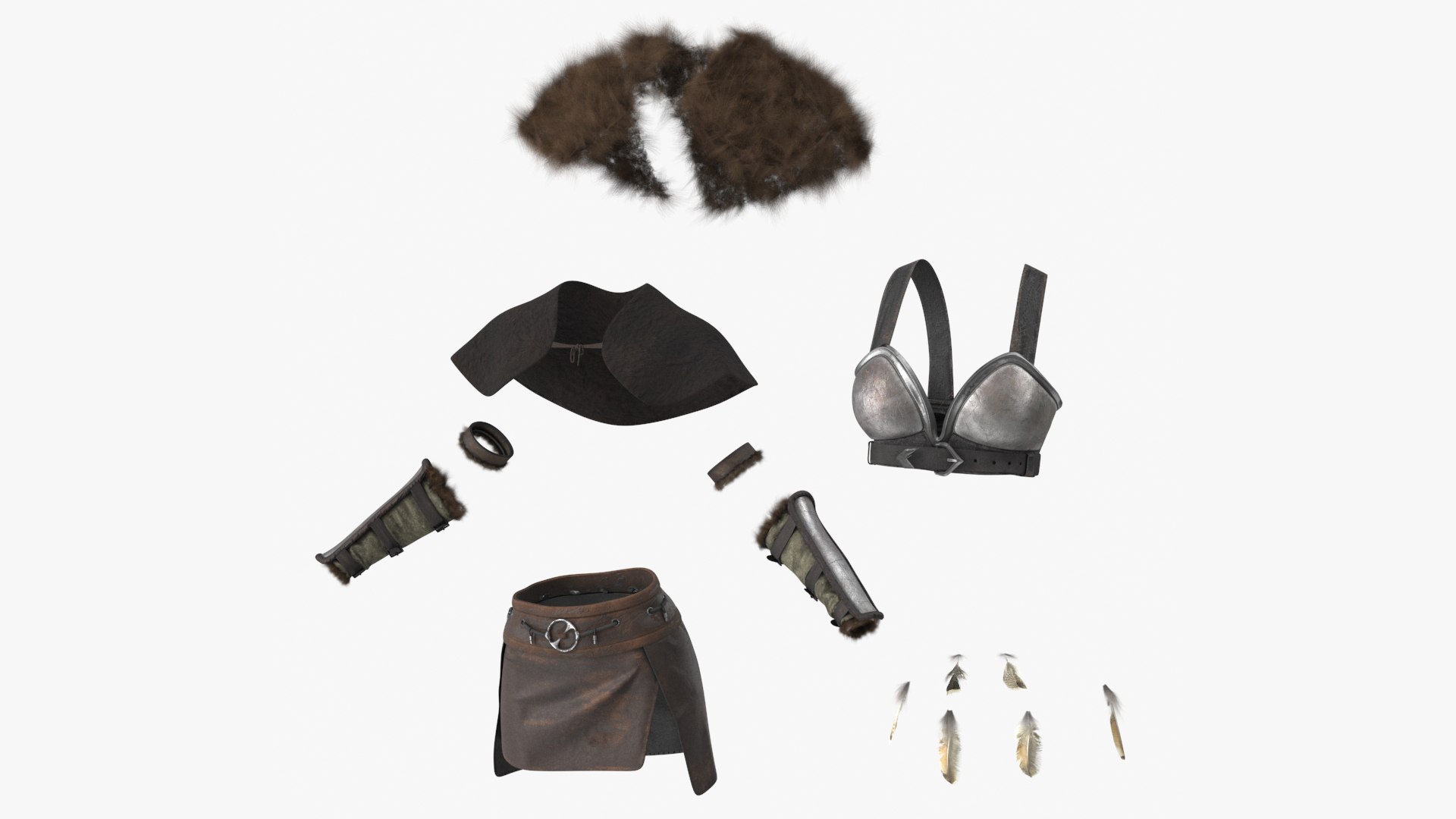 3D Model Warrior Huntress Armor Set - TurboSquid 2410978