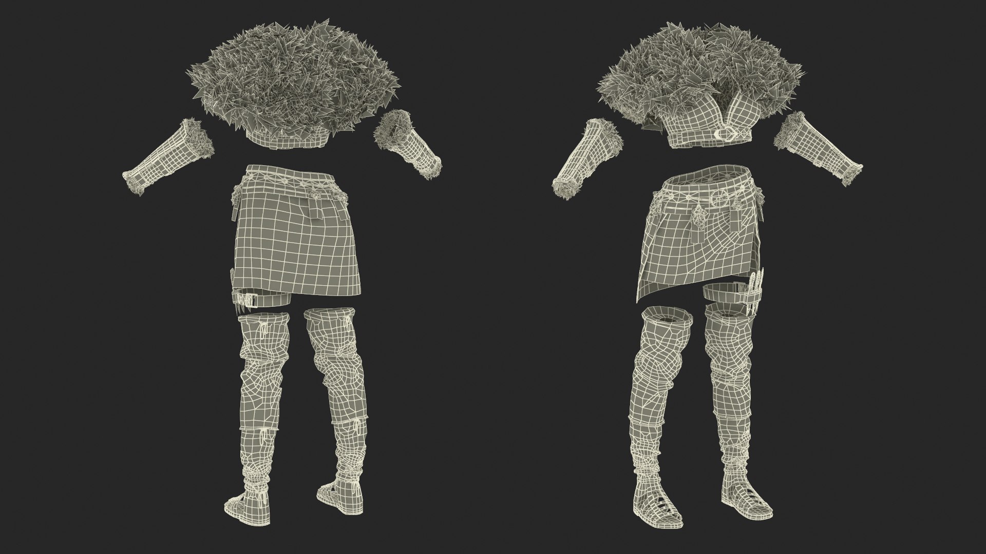 3D Model Warrior Huntress Armor Set - TurboSquid 2410978