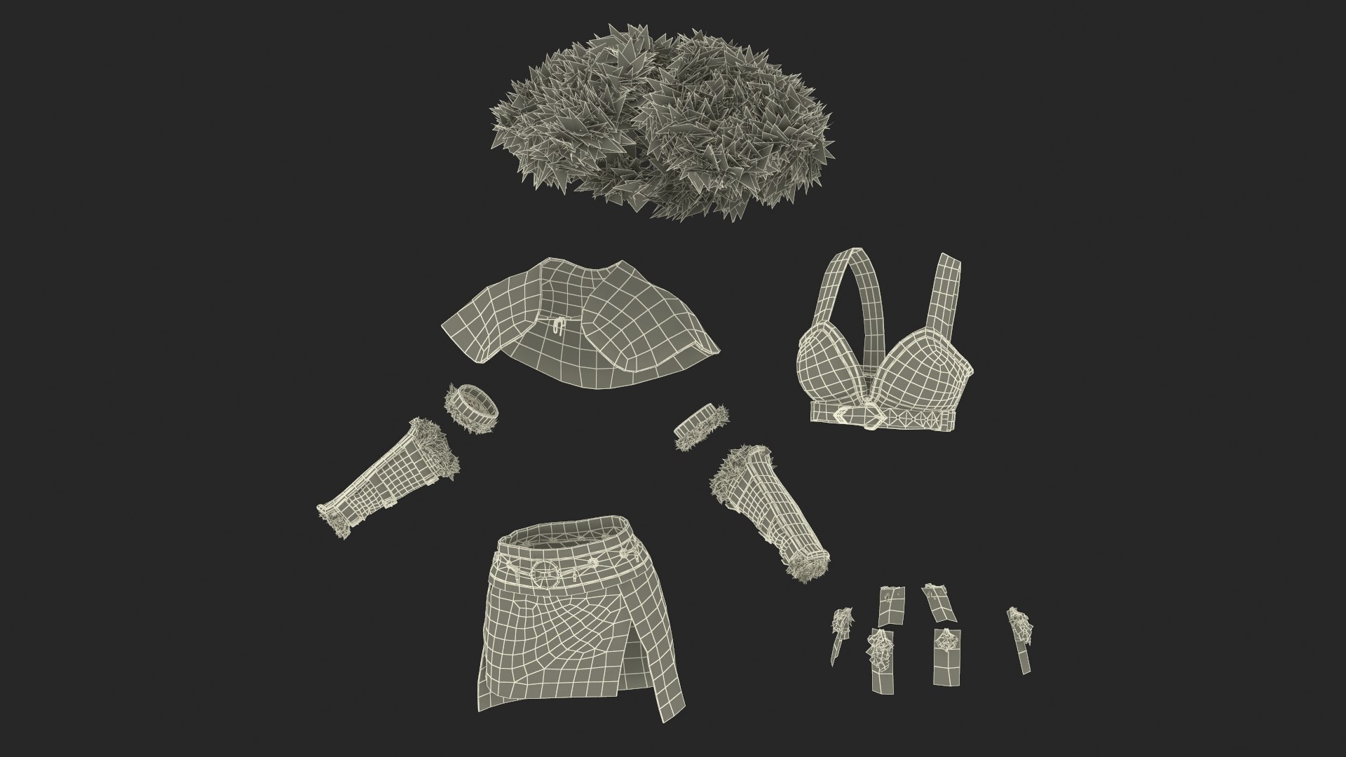 3D Model Warrior Huntress Armor Set - TurboSquid 2410978