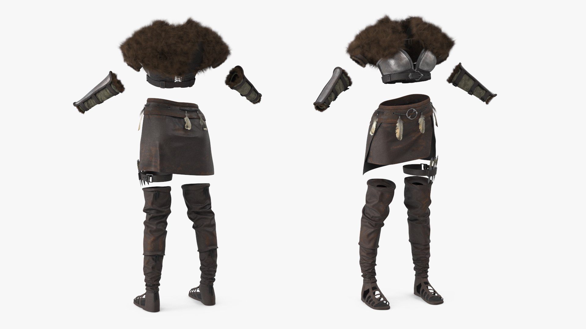 3D Model Warrior Huntress Armor Set - TurboSquid 2410978