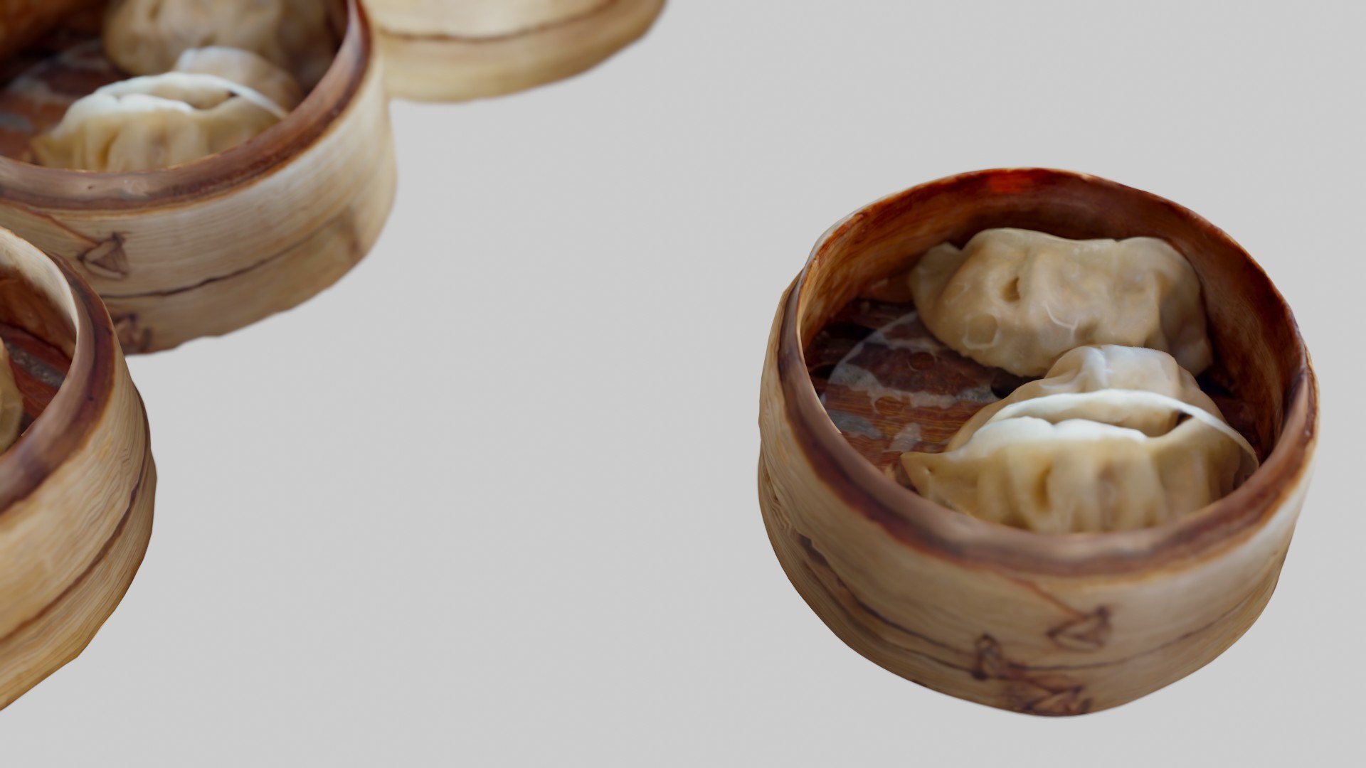 3D Real Food Wooden Steamer with Gyoza scanned - TurboSquid 2109509