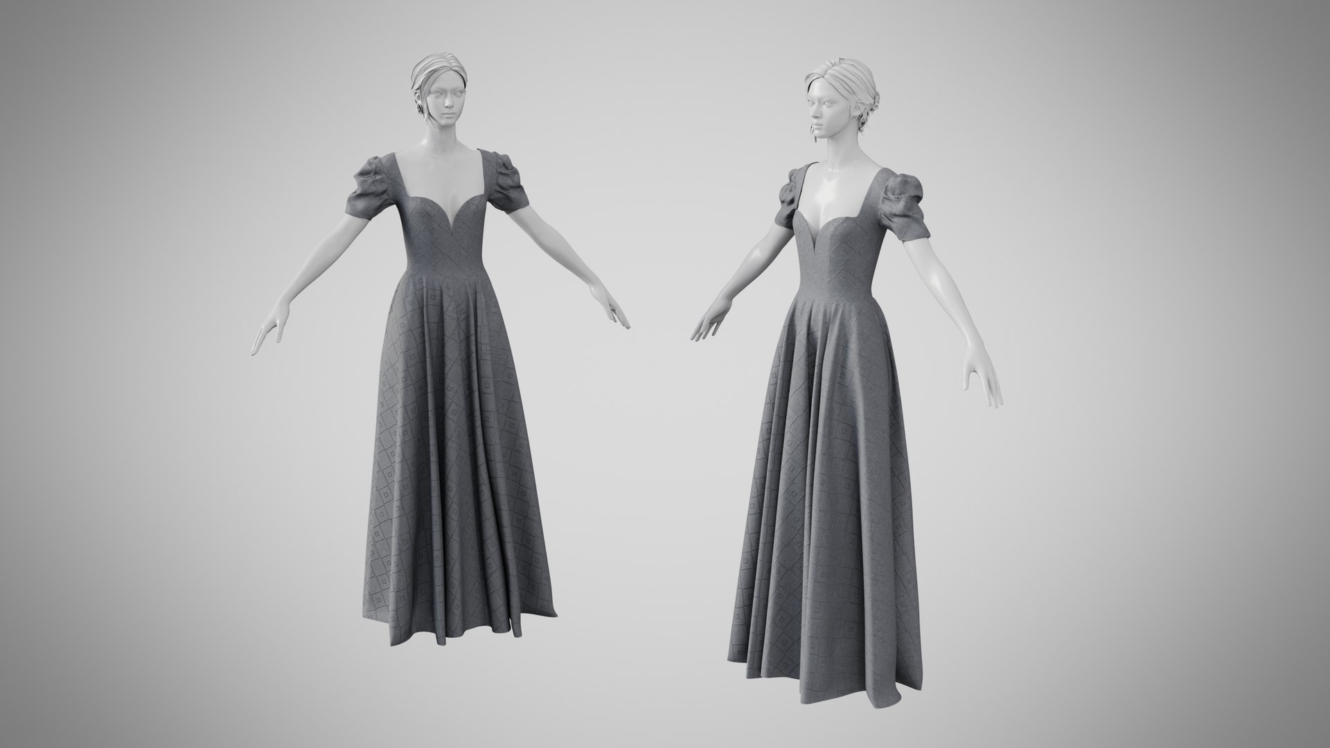 3D Dress 07 Grey Model - TurboSquid 2439954