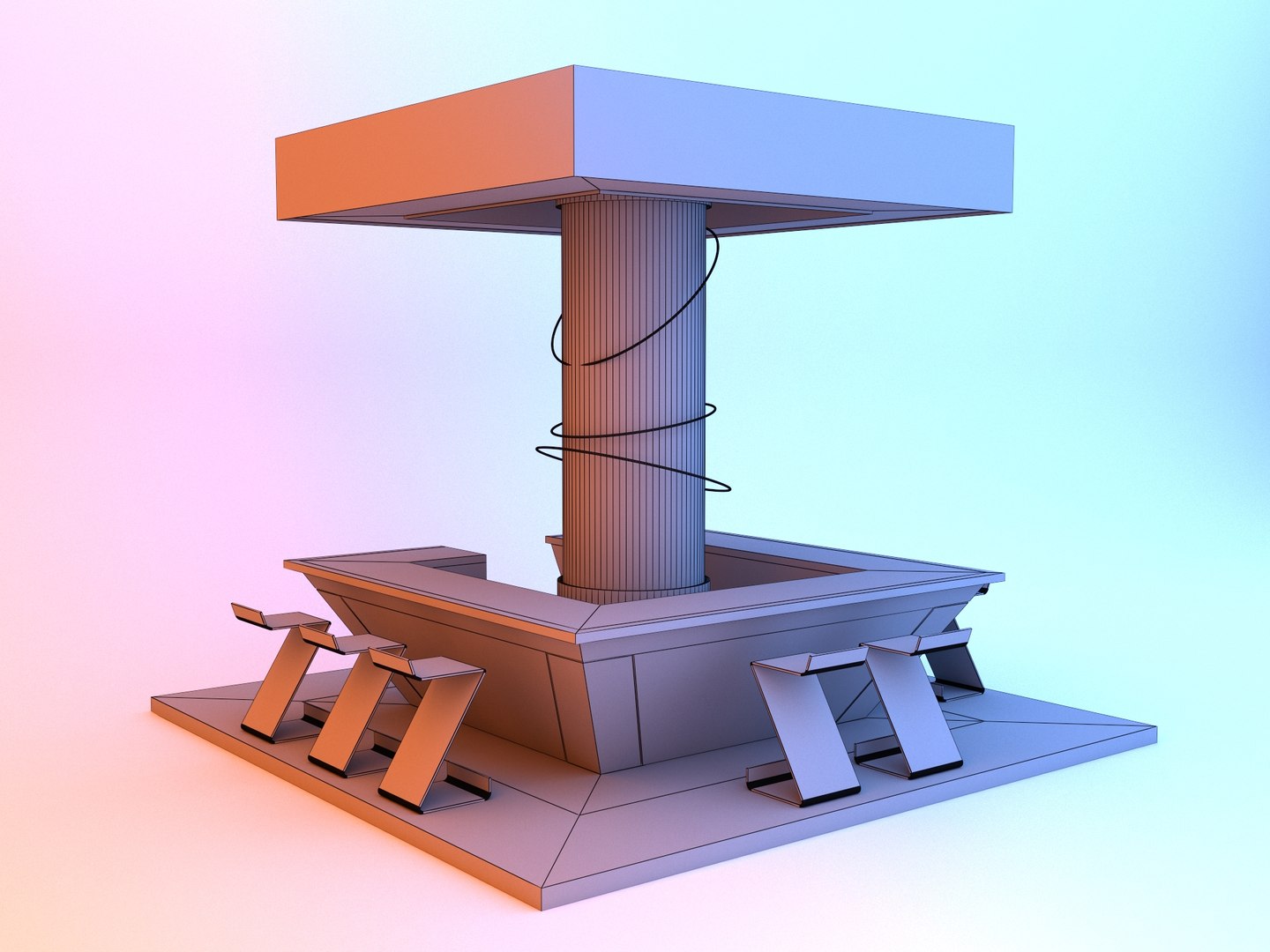 3D Space Cyber Bar - TurboSquid 1913220