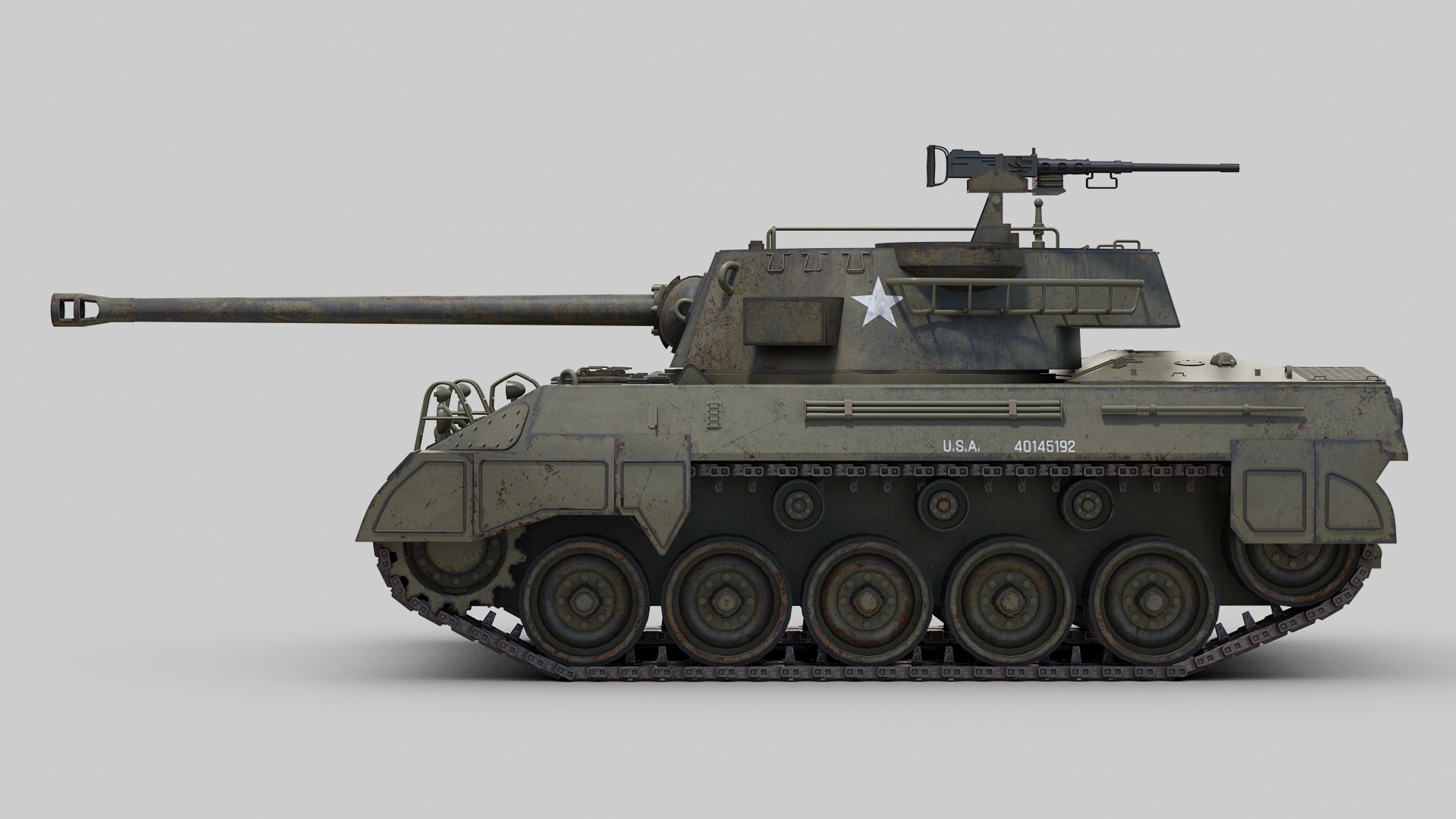3d M18 Tank Destroyer Hellcat Model