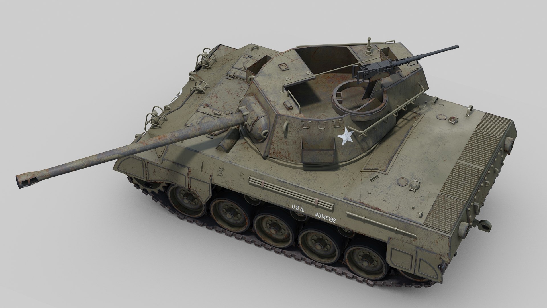 3d M18 Tank Destroyer Hellcat Model