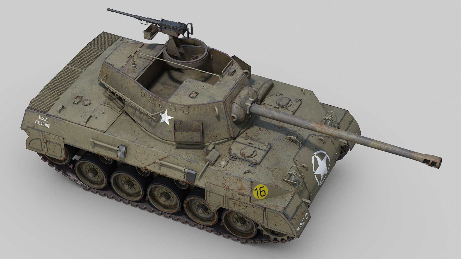 3d M18 Tank Destroyer Hellcat Model