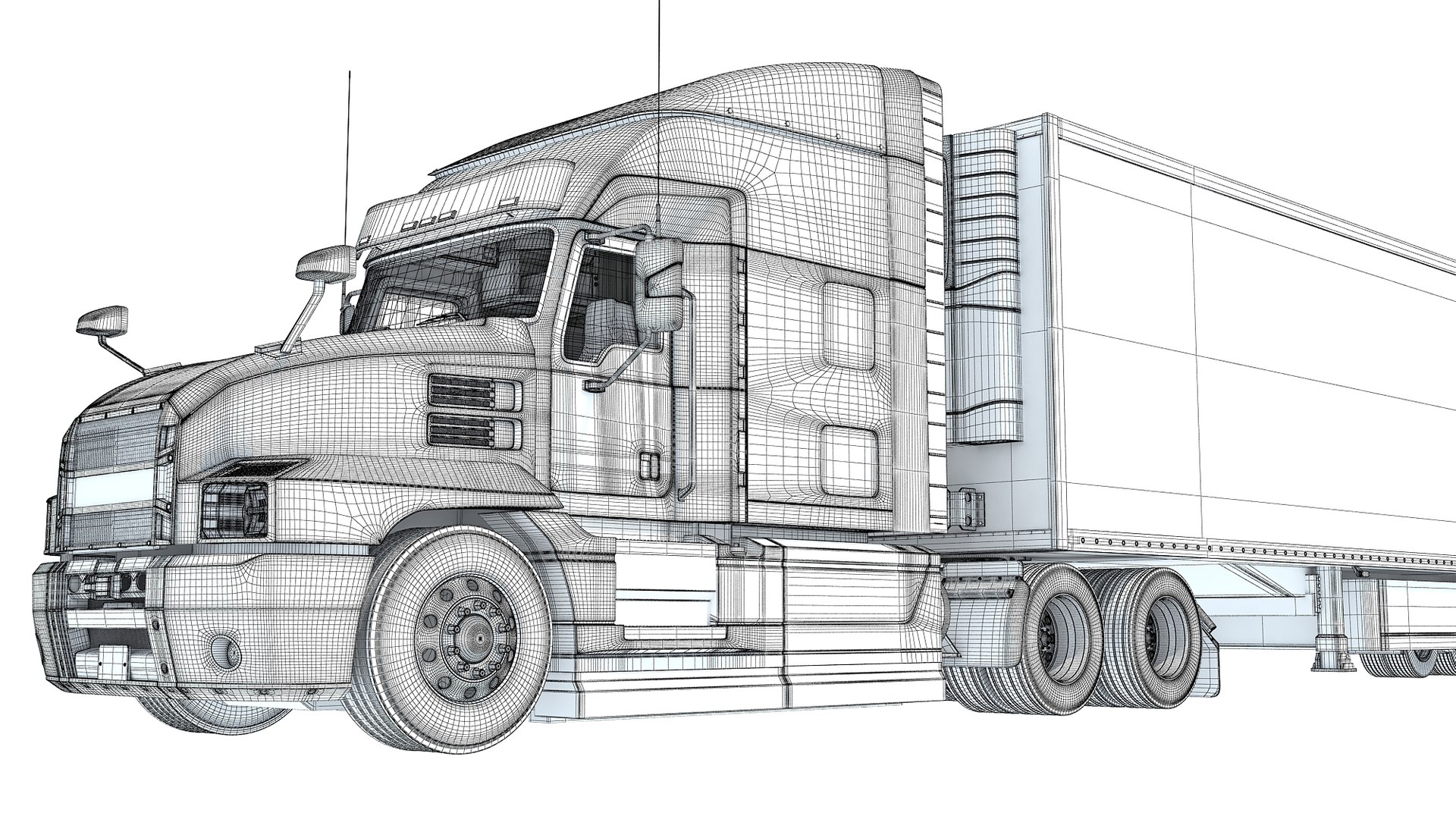 3D Truck With Reefer Refrigerator Trailer - TurboSquid 1955912