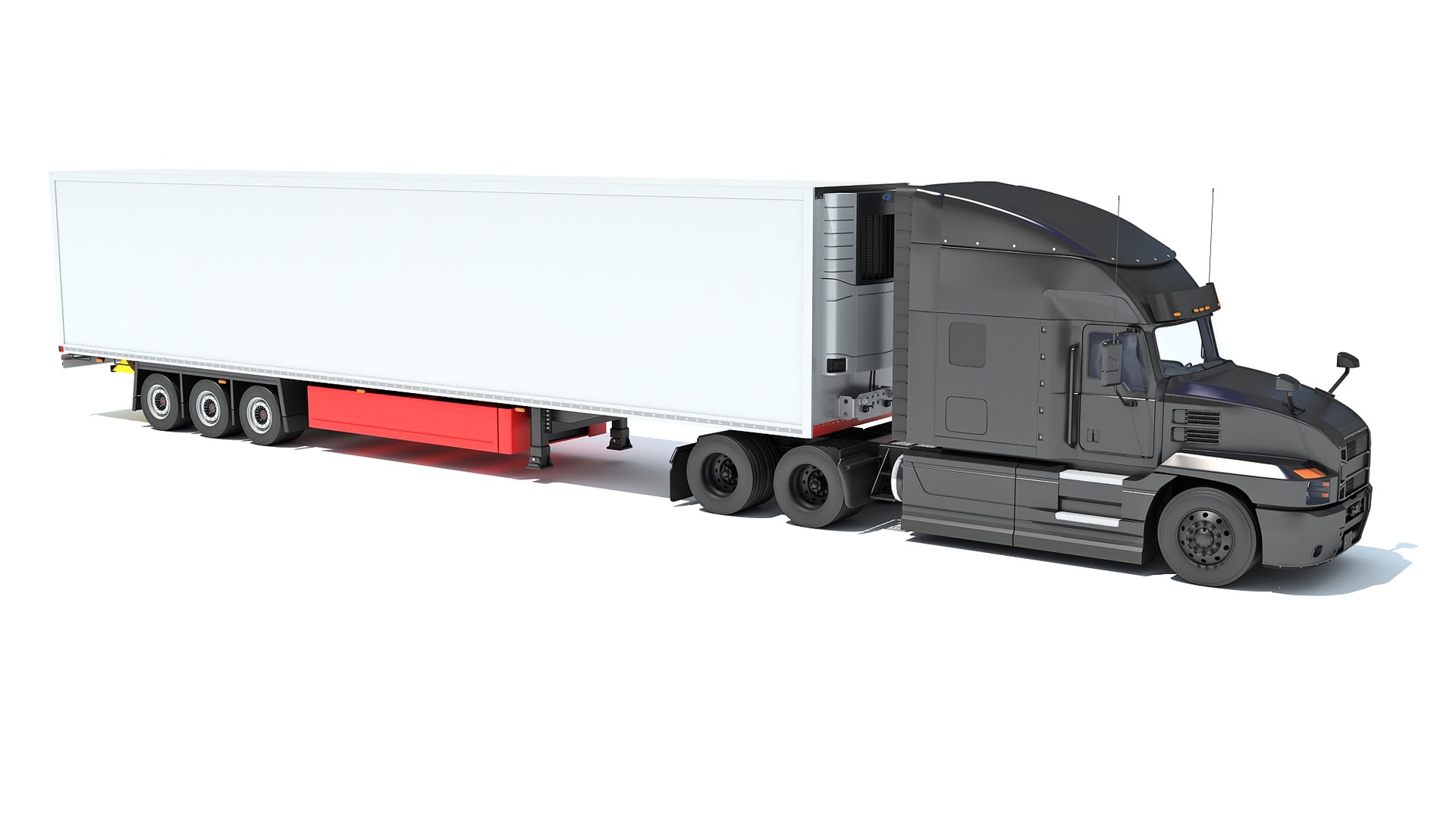 3D Truck With Reefer Refrigerator Trailer - TurboSquid 1955912