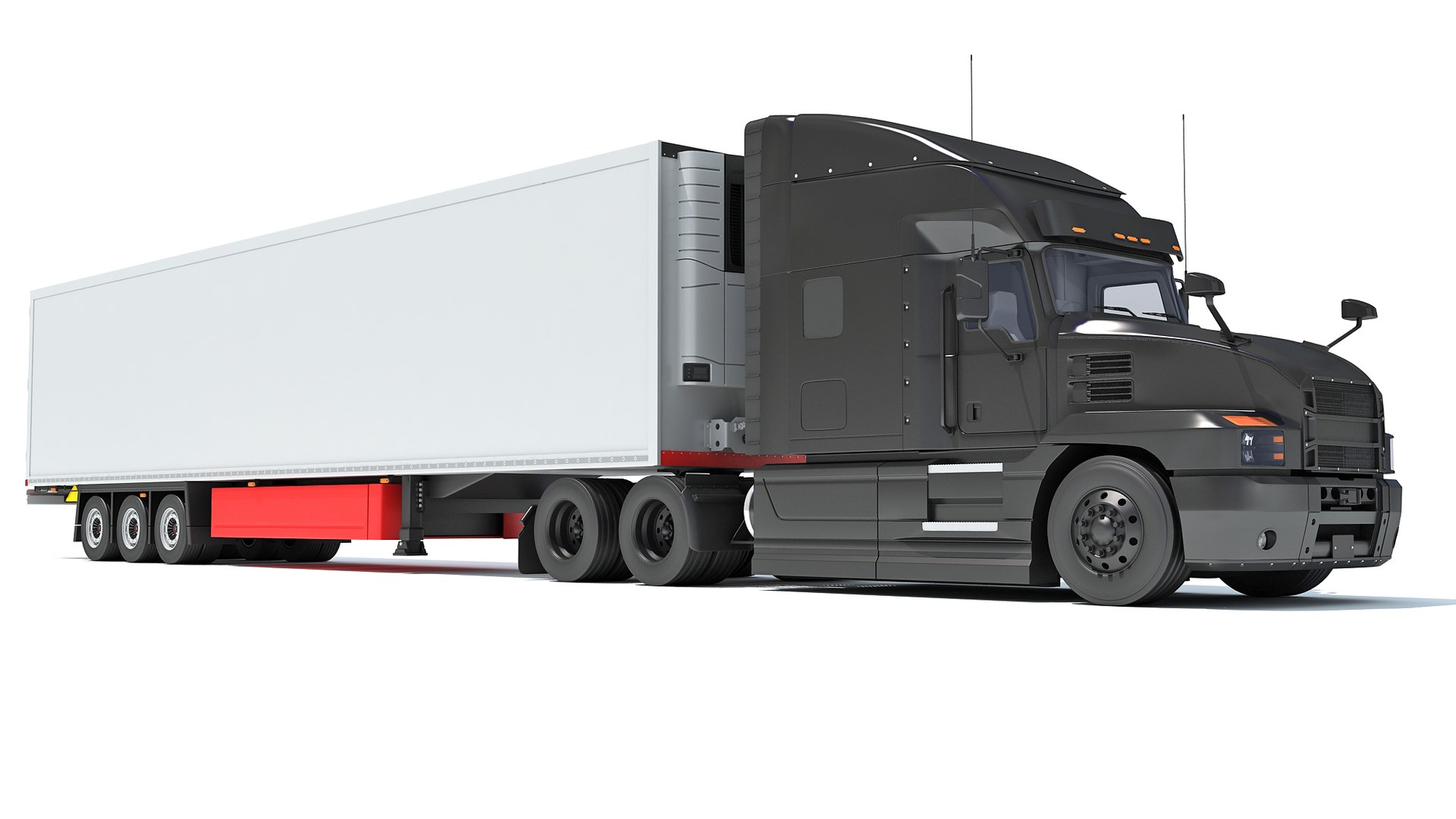 3D Truck With Reefer Refrigerator Trailer - TurboSquid 1955912