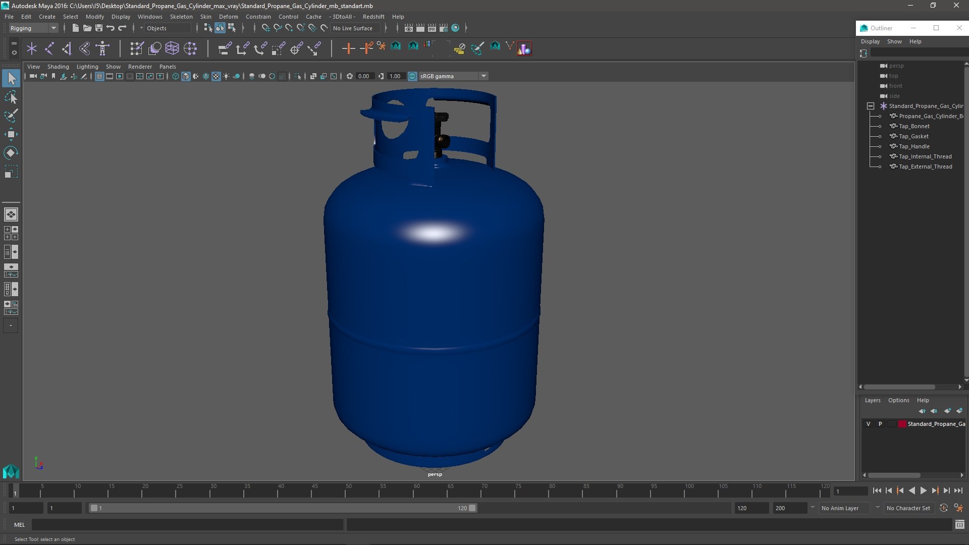 Standard Propane Gas Cylinder 3D - TurboSquid 2230232