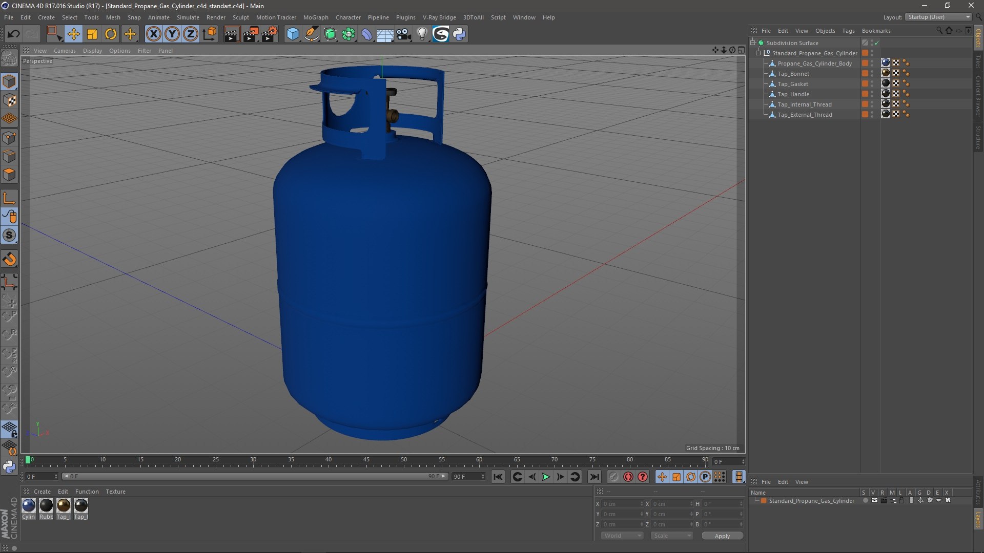 Standard Propane Gas Cylinder 3D - TurboSquid 2230232
