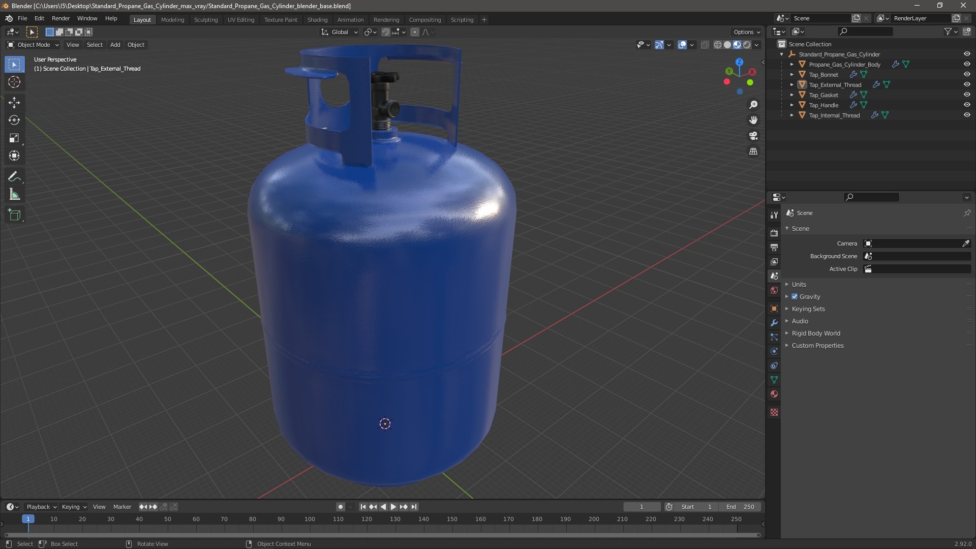 Standard Propane Gas Cylinder 3D - TurboSquid 2230232