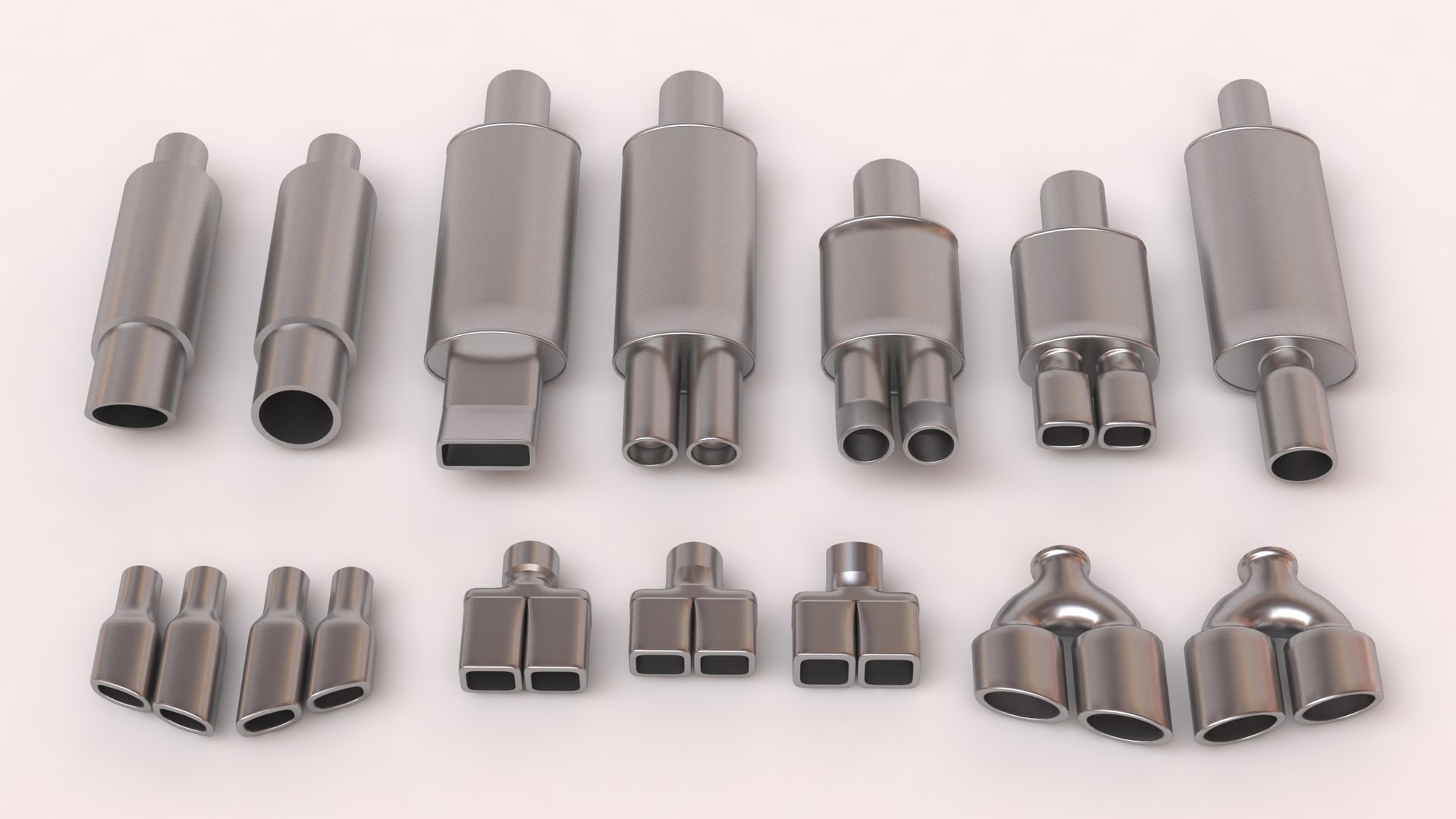 3D Model Muffler Pack 01 Printable - TurboSquid 1885551
