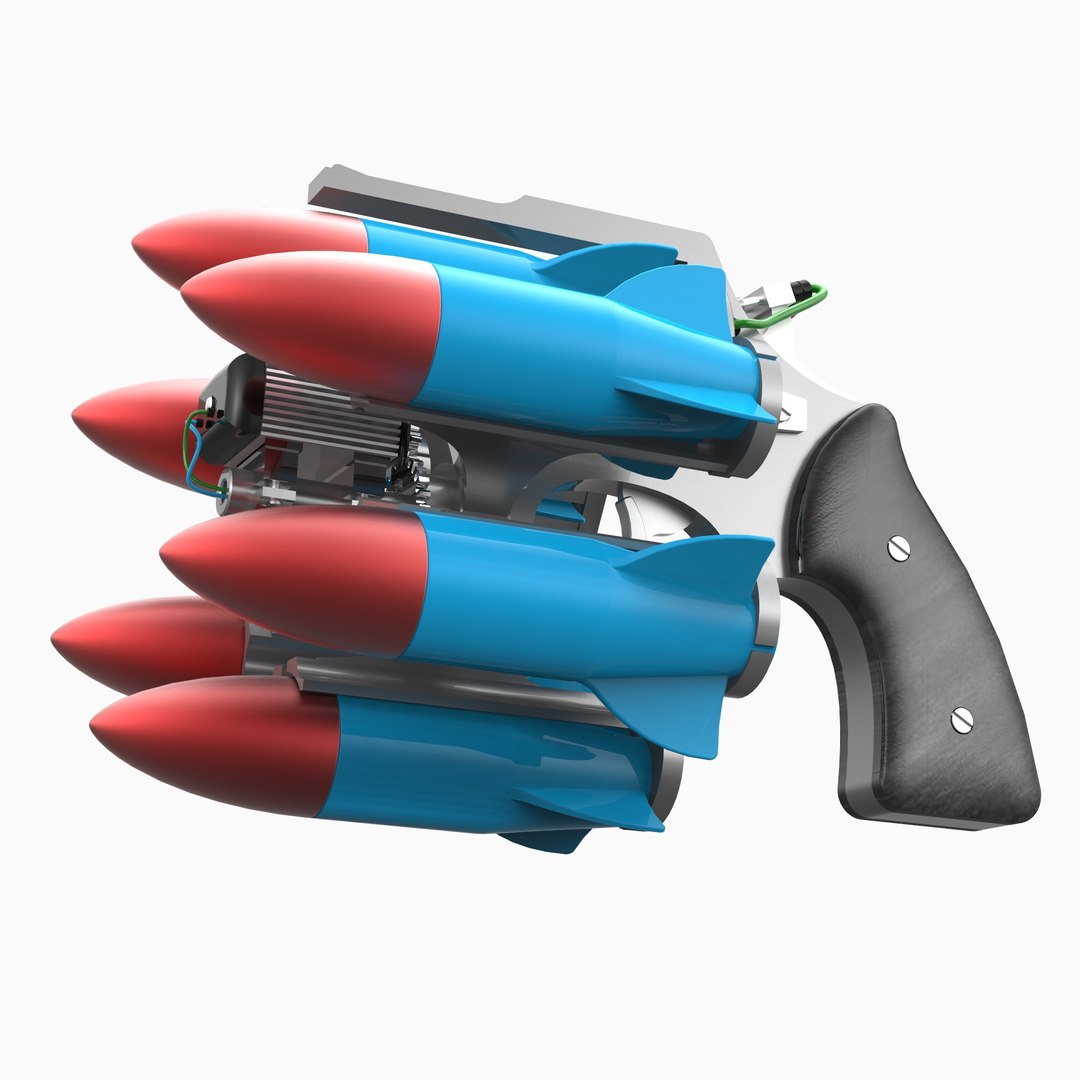 sci-fi rocket revolver 3d obj