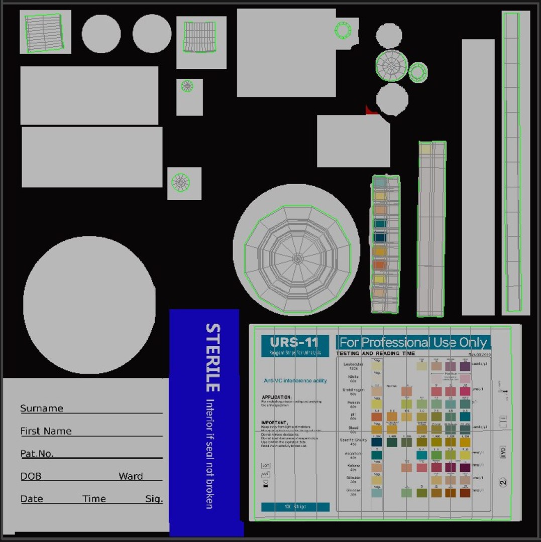Urinary Reagent Strips Model - TurboSquid 1498940