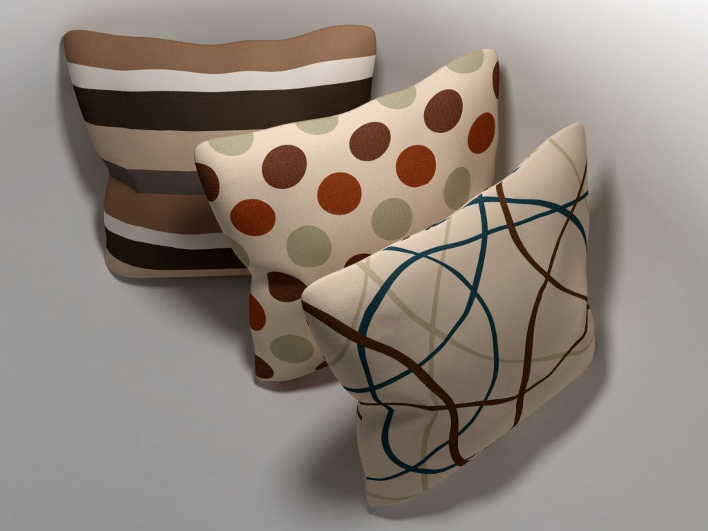 pillow 3 fabrics 3d 3ds