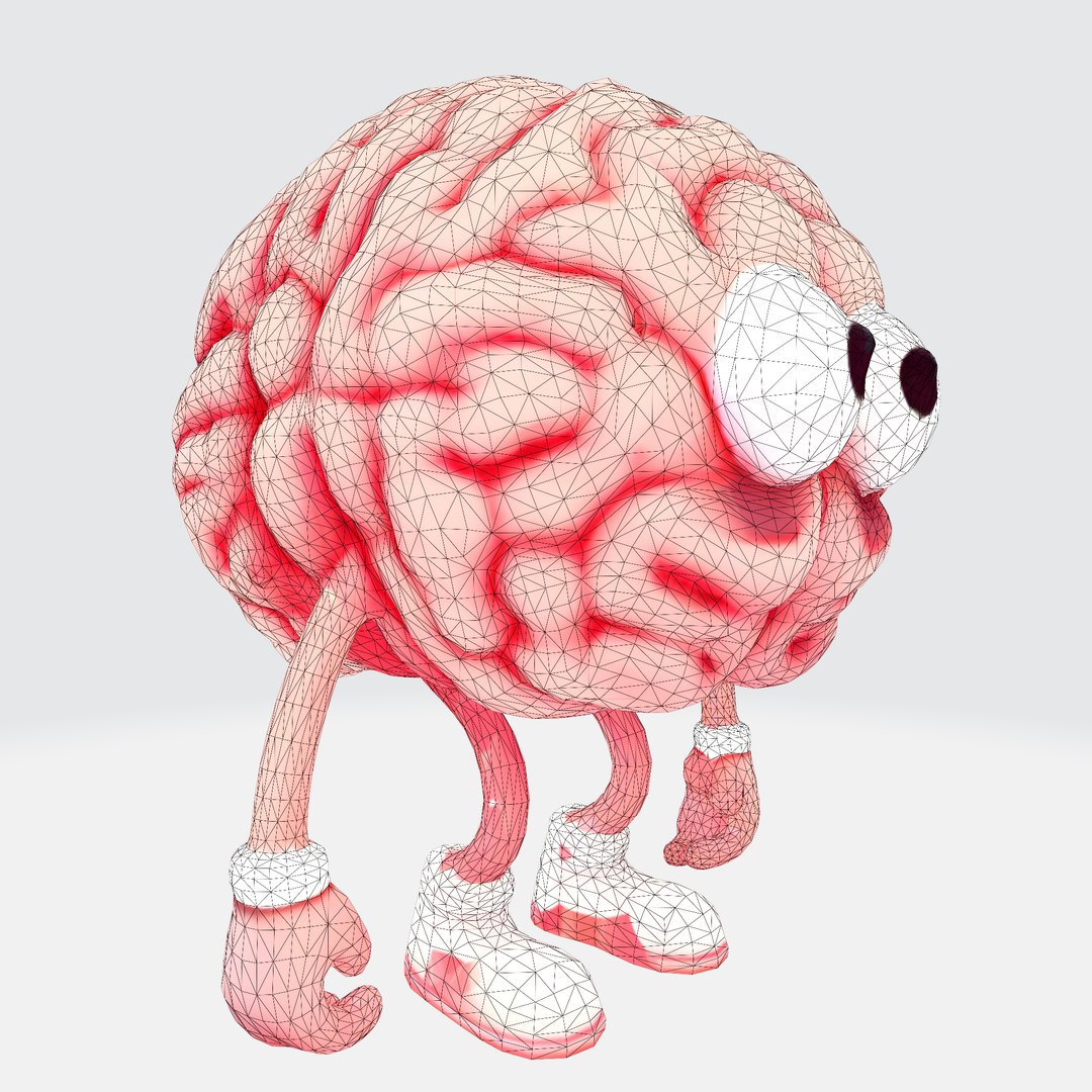 3D Cartoon Brain Character - TurboSquid 2278372
