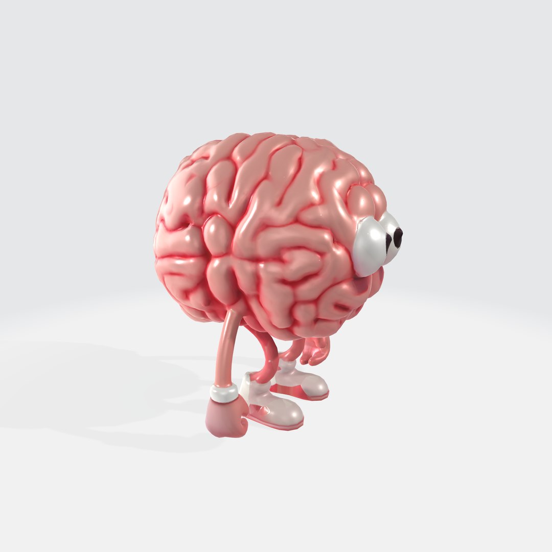 3D Cartoon Brain Character - TurboSquid 2278372