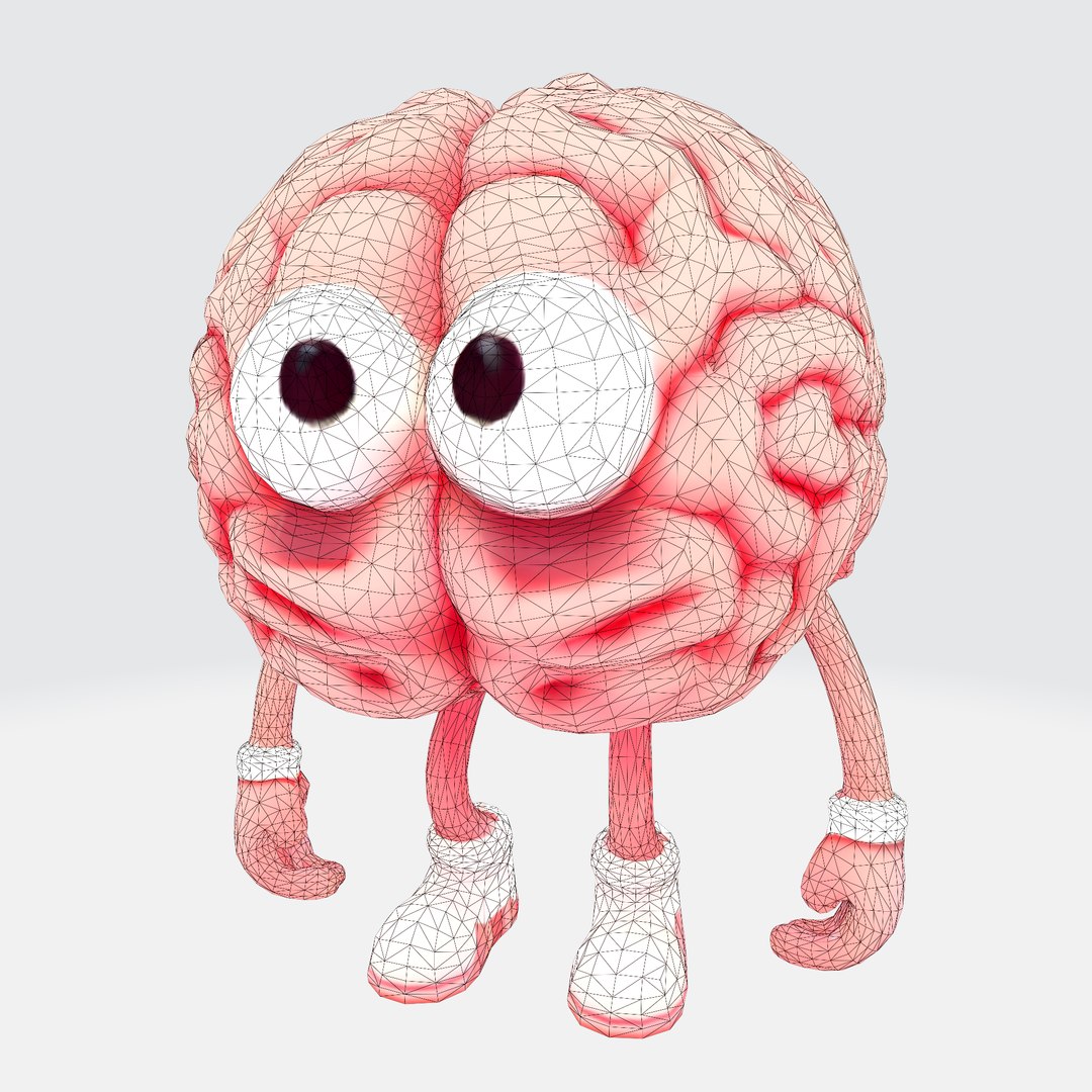 3D Cartoon Brain Character - TurboSquid 2278372