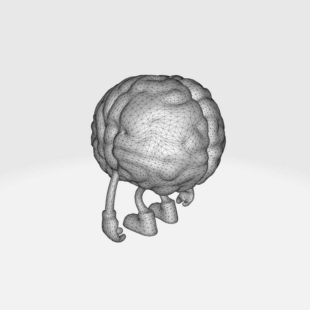3D Cartoon Brain Character - TurboSquid 2278372