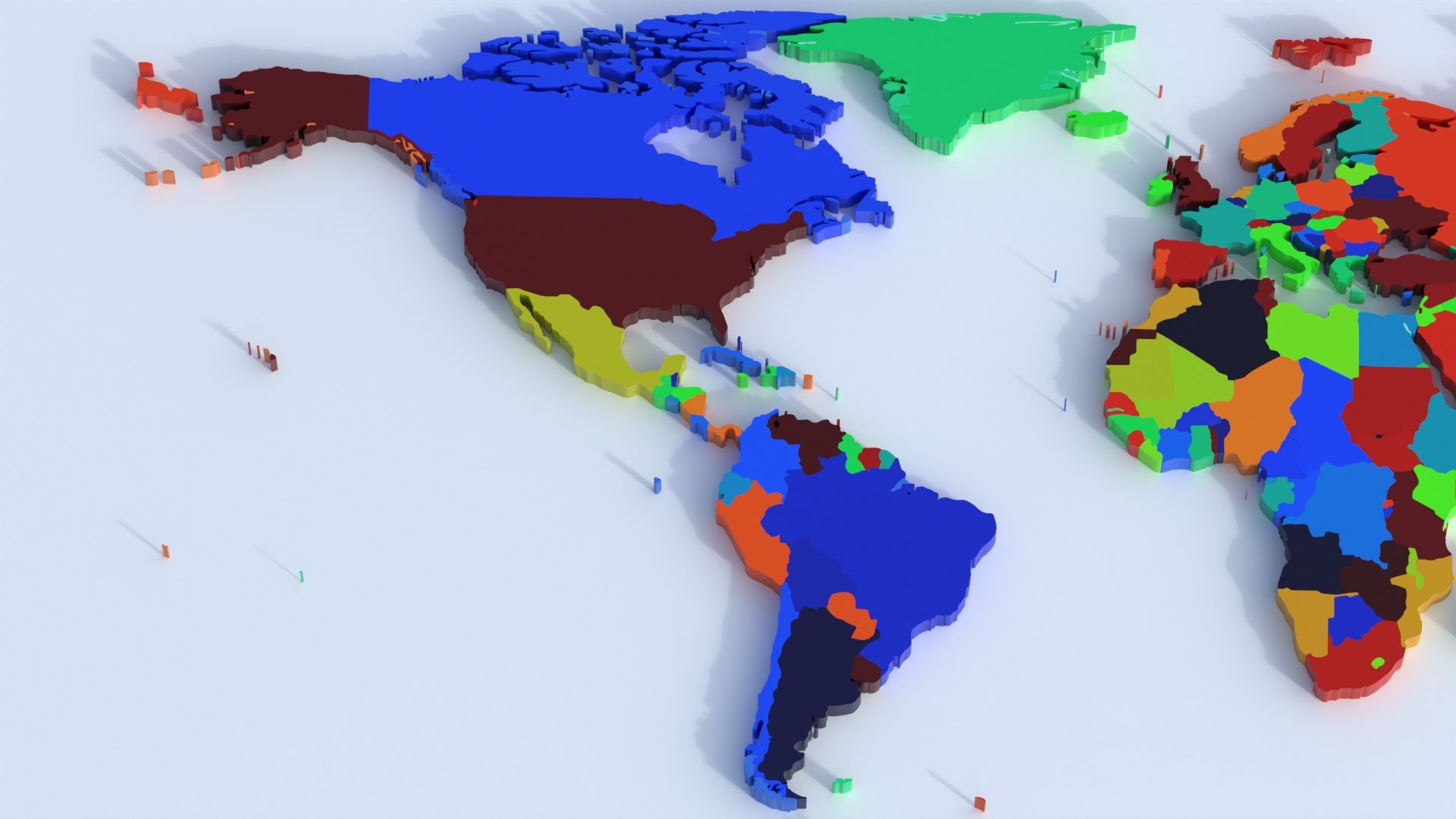 Countries 3D Map 3D Model - TurboSquid 2347330