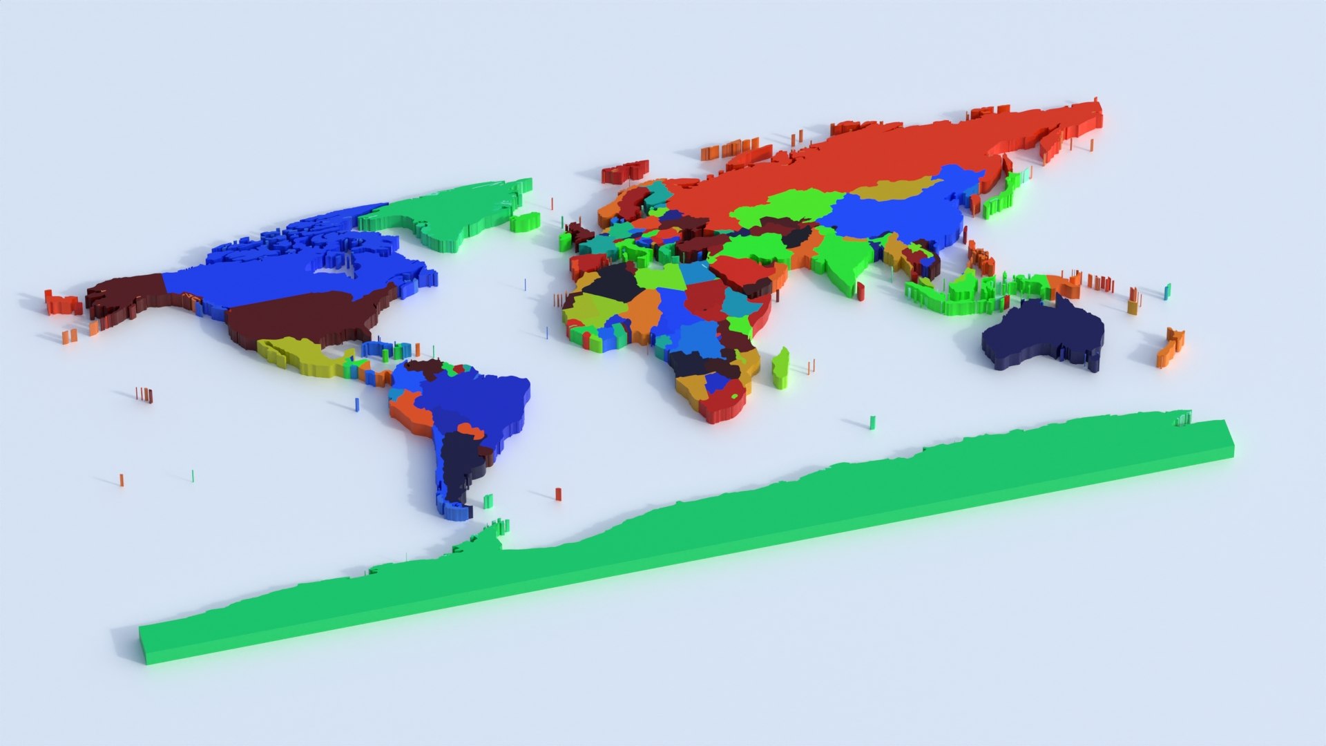 Countries 3D Map 3D Model - TurboSquid 2347330