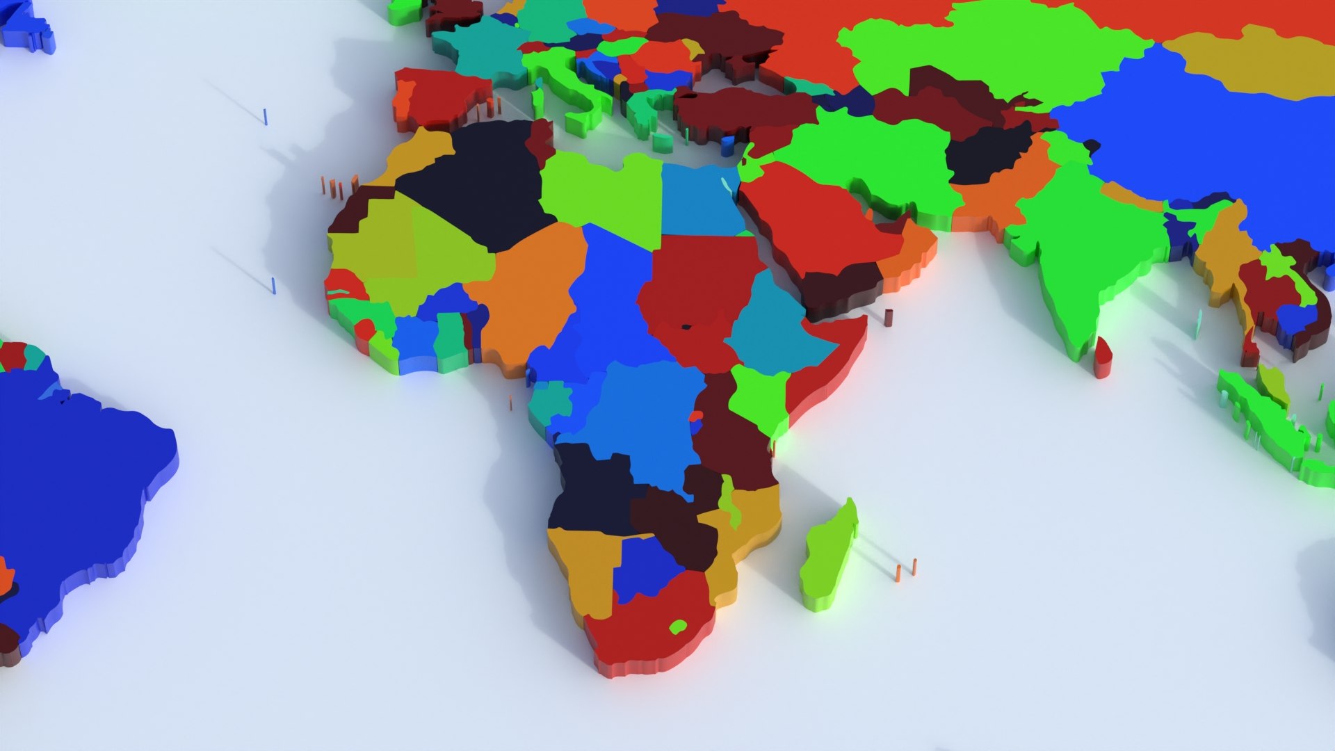 Countries 3D Map 3D Model - TurboSquid 2347330