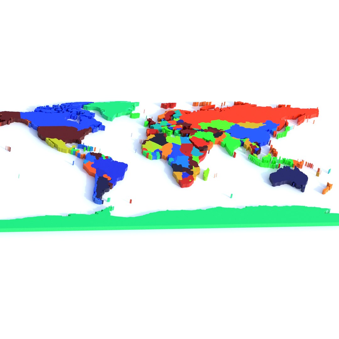 Countries 3D Map 3D Model - TurboSquid 2347330