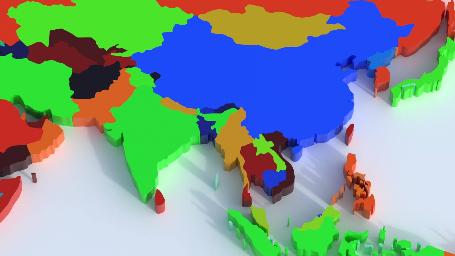 Countries 3D Map 3D Model - TurboSquid 2347330