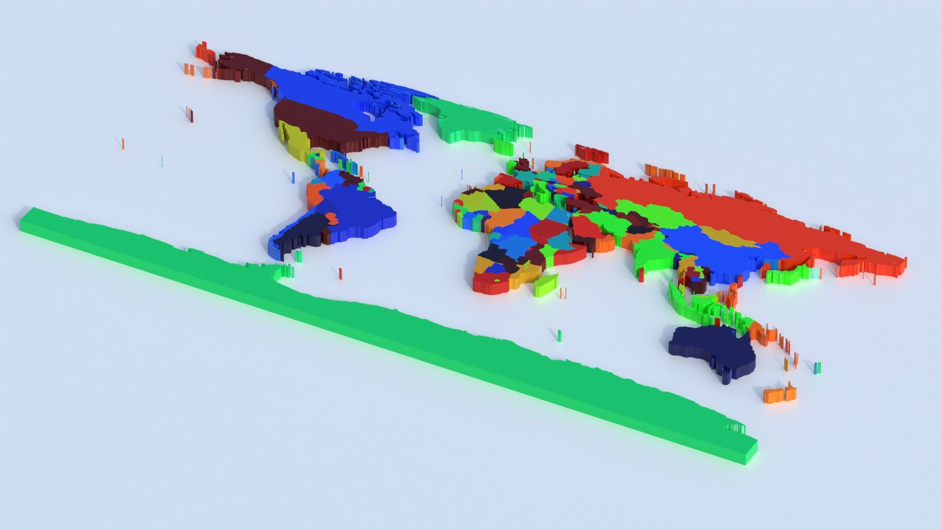 Countries 3D Map 3D Model - TurboSquid 2347330