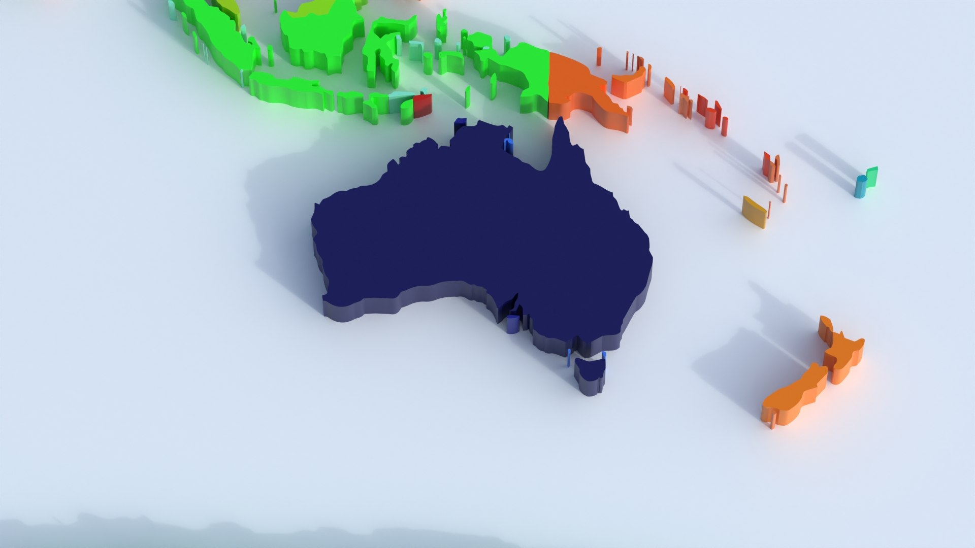 Countries 3D Map 3D Model - TurboSquid 2347330