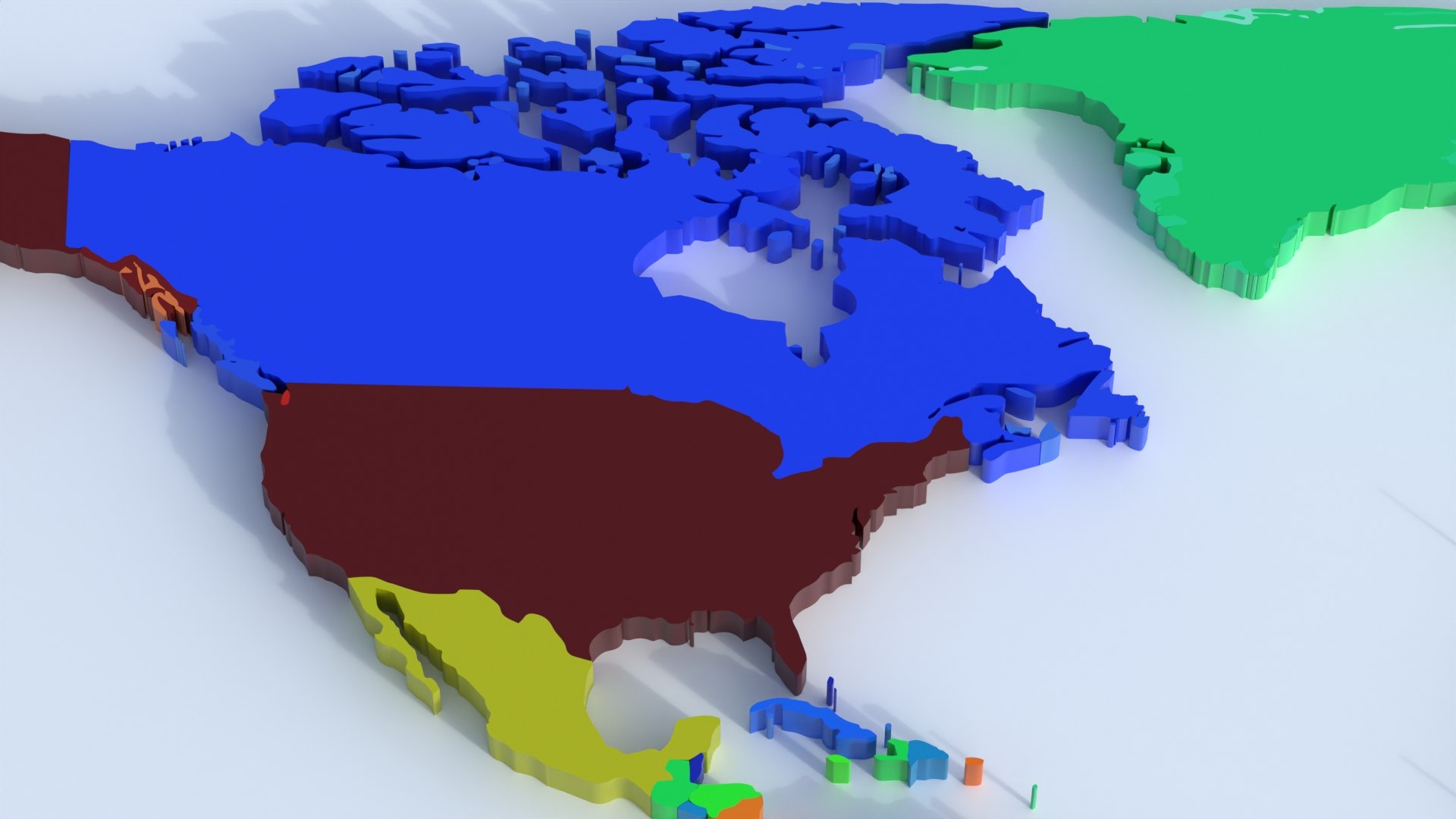 Countries 3D Map 3D Model - TurboSquid 2347330