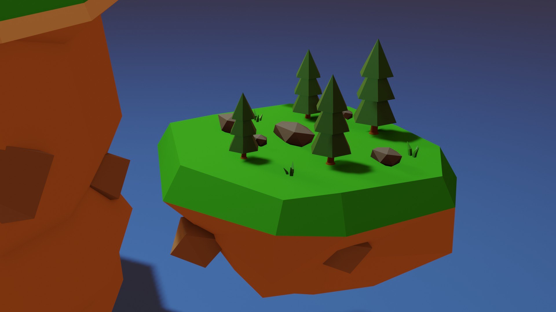 Low Poly Floating Island 3D Model - TurboSquid 2245971