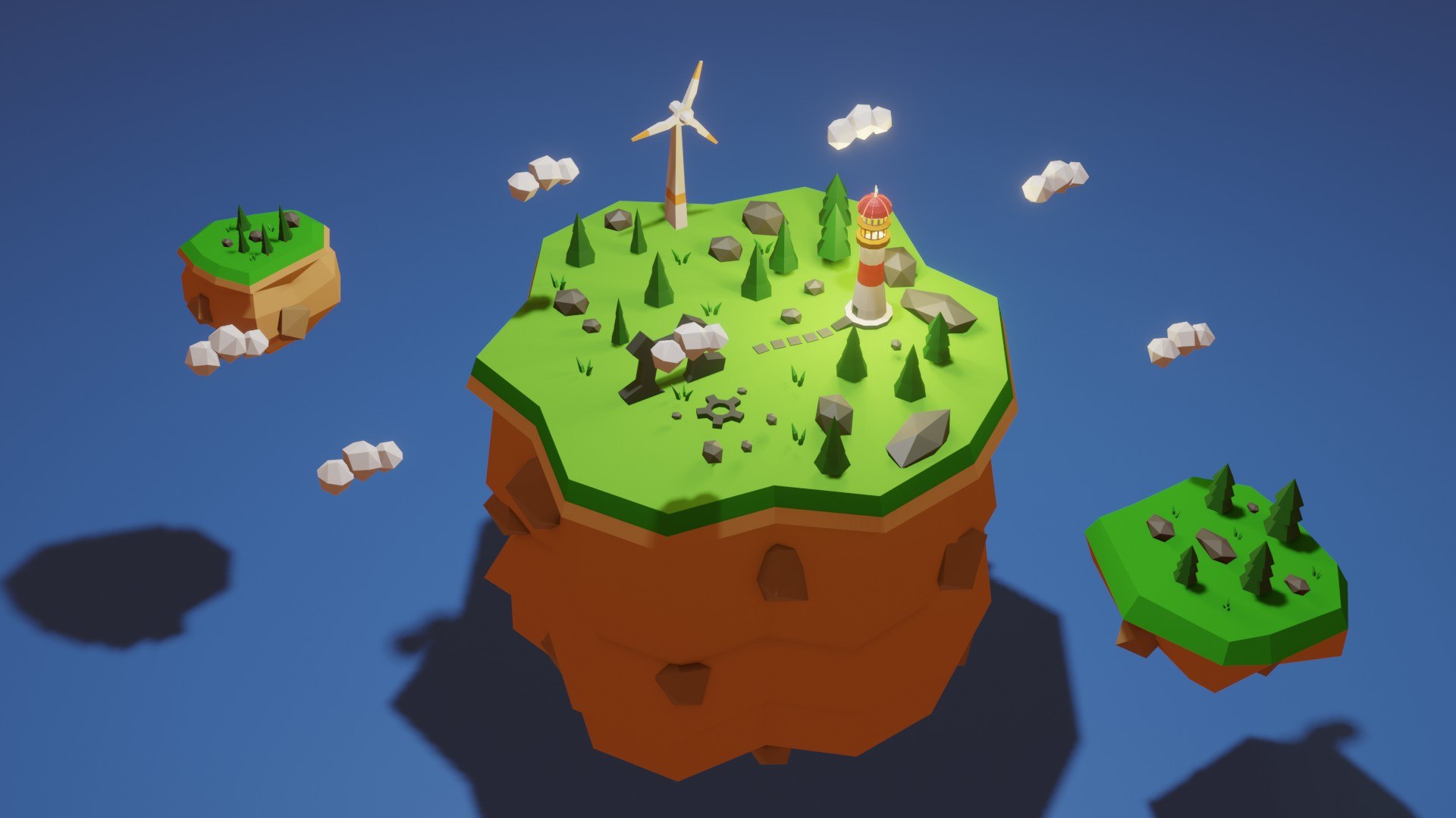Low Poly Floating Island 3D Model - TurboSquid 2245971